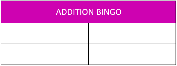 Addition Bingo